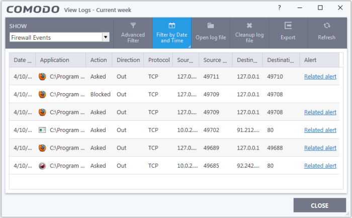 Firewall Events, Monitor Action Logs by Firewall | Internet Security Help